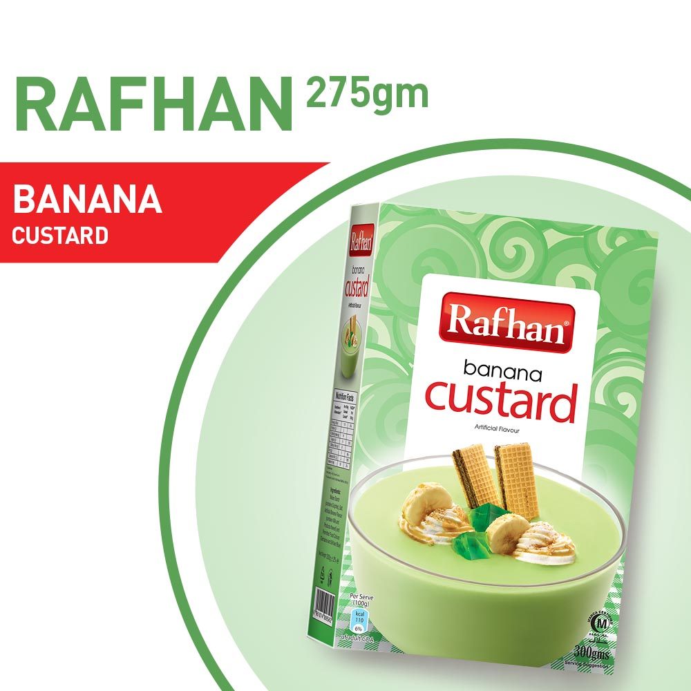 Rafhan Banana Custard 275g Dozen - Mega International Foods Aust
